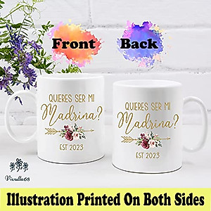 Vivulla68 Quieres Ser Mis Padrinos De Bautizo, Bautizo Recuerdos Juego 2 Tazas 2023, Para Niño, Niña, God parents Presents Proposal, Quieren