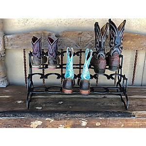 VOFMK Boot Rack, 6 Pairs of Boots, Horseshoe Decor, Horseshoe Art, Boot Holder, Shoe Organizer, Cowboy Boot Rack, Gift for her or him