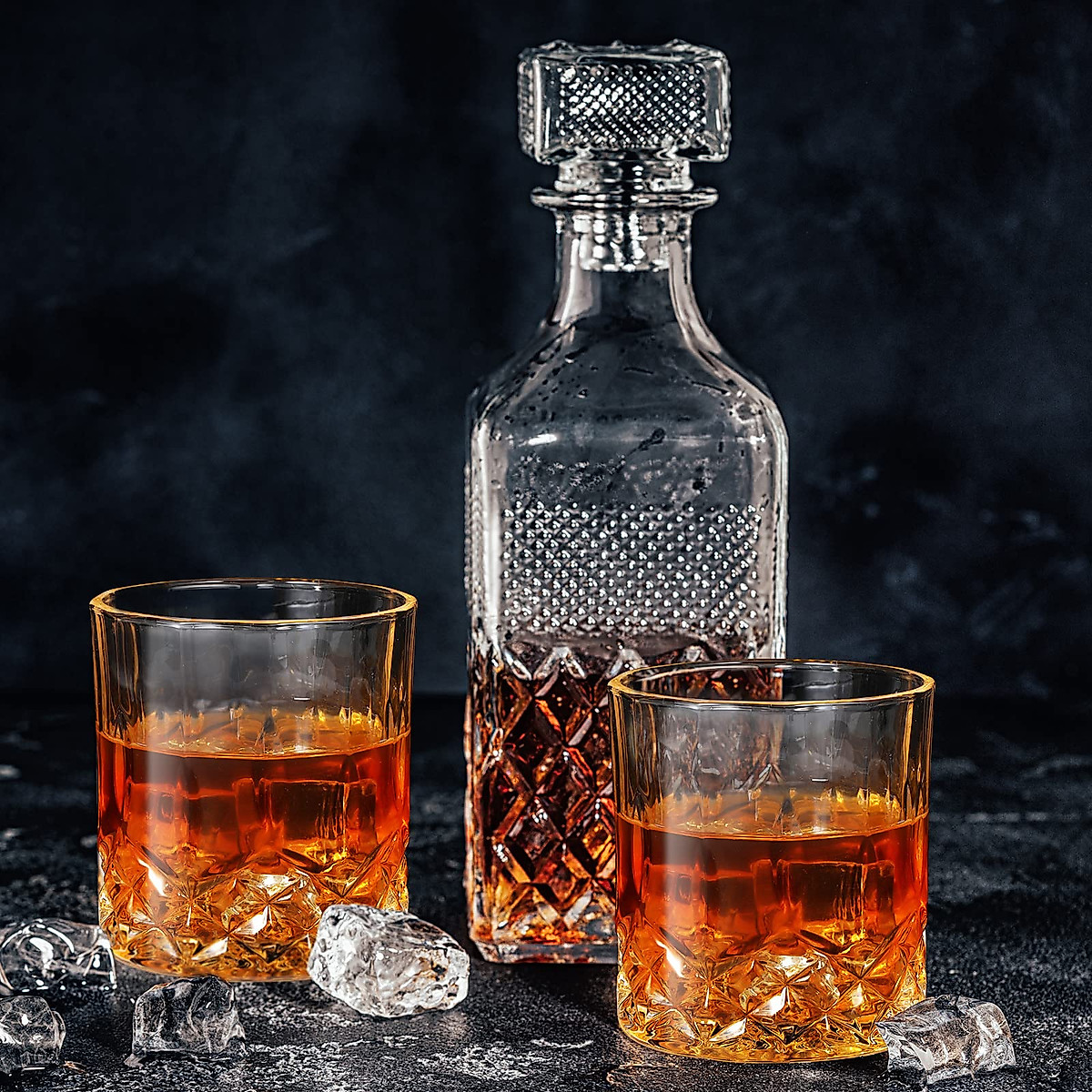 18 Pack Old Fashioned Whiskey Glasses 10 oz Bourbon Glass Cocktail Glasses Rocks Glasses for Whiskey Bourbon Liquor and Cocktail Drinks Gift for Men Women Home Bar (Elegant)