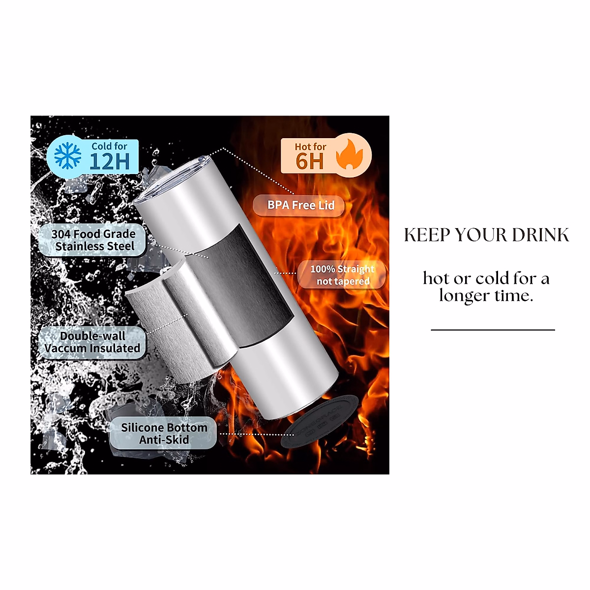 Dominican Beer Tumbler, 20 oz Stainless Steel with Lid and Straw, Vacuum Insulated. Dominican Drink Theme Gift Tumbler.