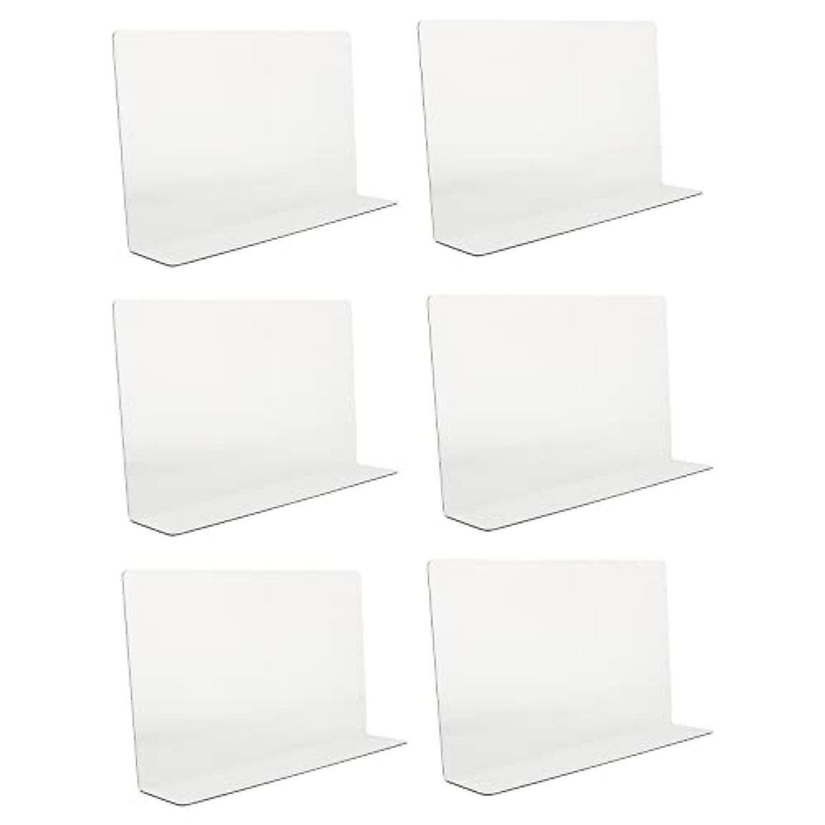 iplusmile 6Pcs Clear Shelf Dividers Closet Shelf Organizer L Shape Divider Separator Clapboard Plastic Shelf Dividers for Storage Bedroom Office Store Cabinets Shelf