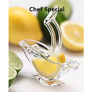 New Acrylic Manual Lemon Slice Squeezer, Portable Transparent Fruit Juicer, Elegance Bird Shape, Hand Juicer for Orange Lemon Lime Pomegranate (2Pcs)