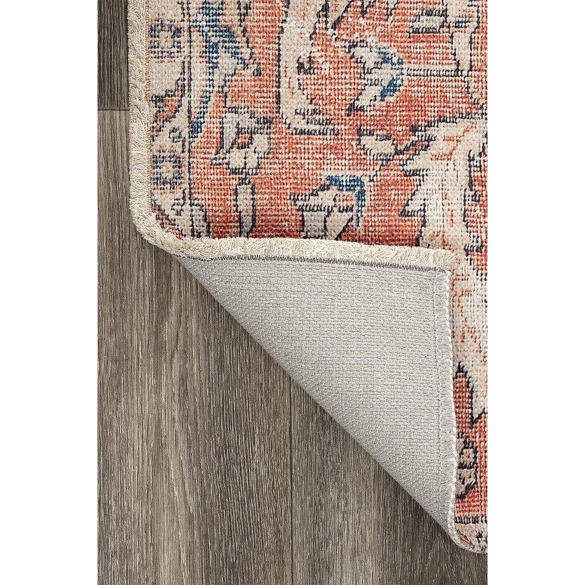 nuLOOM Sariyah Printed Floral Machine Washable Area Rug, 5x8, Rust