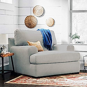 Amazon Brand – Stone & Beam Lauren Down-Filled Oversized Living Room Accent Armchair, 46"W, Pearl (White)