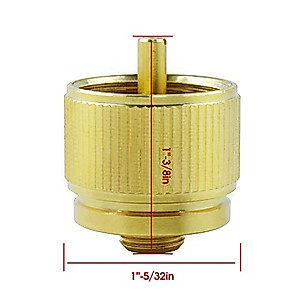 MENSI Propane Gas Camping Stove Adapter 1LB Small Tank Convert to EN417 Bottle Thread 7/16" Brass Adapter