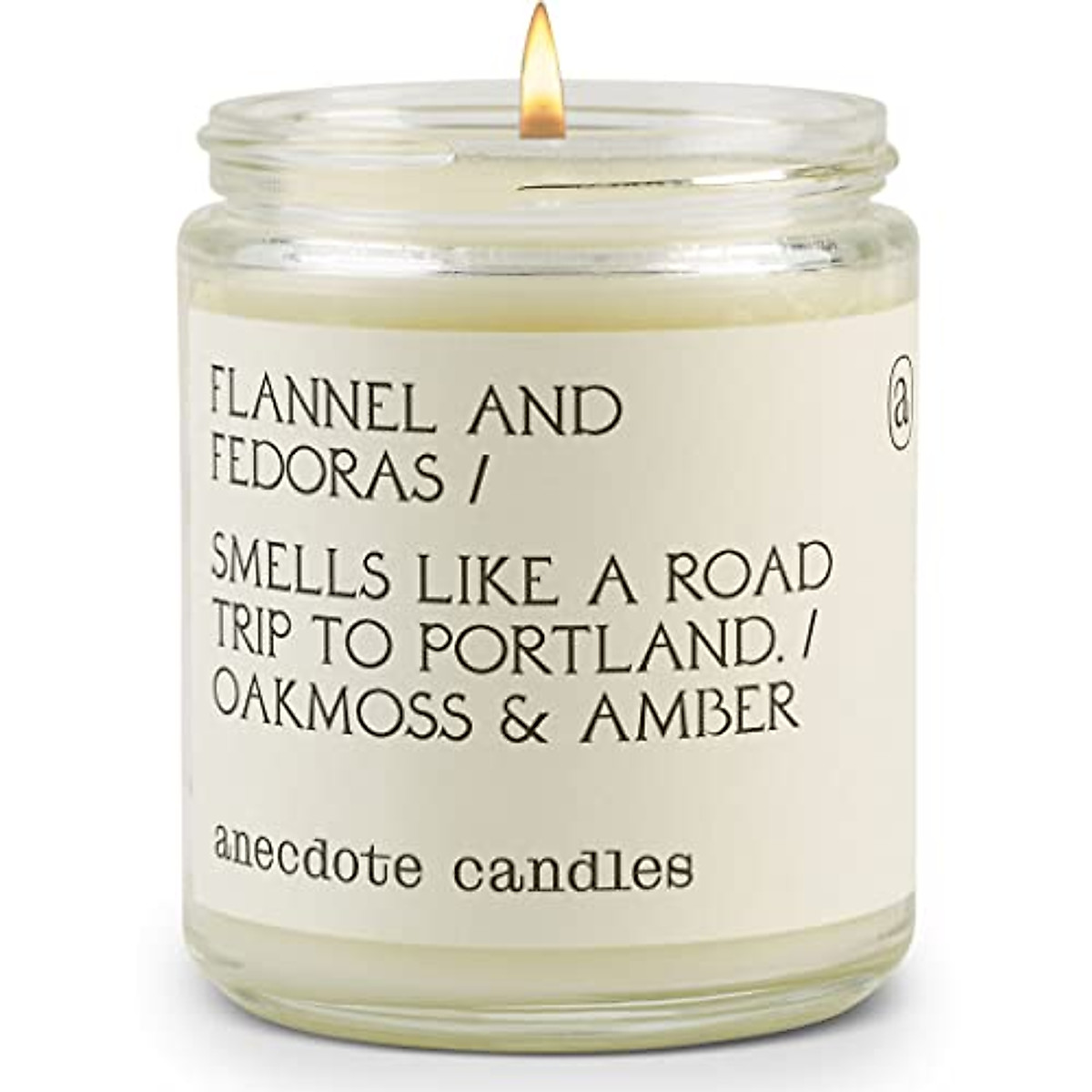 Anecdote Candles Glass Jar Candle - Flannel & Fedoras