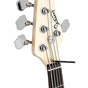 Bass Glarry Gjazz Electric 5 String Bass Guitar Full Size Bag Strap Pick Connector Wrench Tool Burlywood