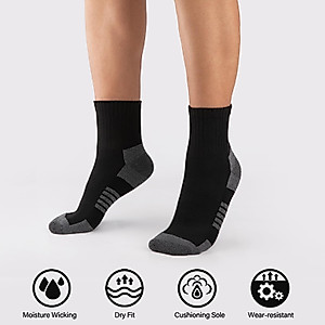 COOVAN Mens Ankle Athletic Socks Quarter Cushion Moisture Wicking Running Sports Work Socks 7 Pairs