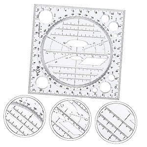 3 Pcs Drawing Millions of Feet Patchwork Ruler Circle Stencil Interior Design Ruler Clear Quilters Ruler Quilting Stencils Geometric Drawings Templates Plastic Plotter Round Child