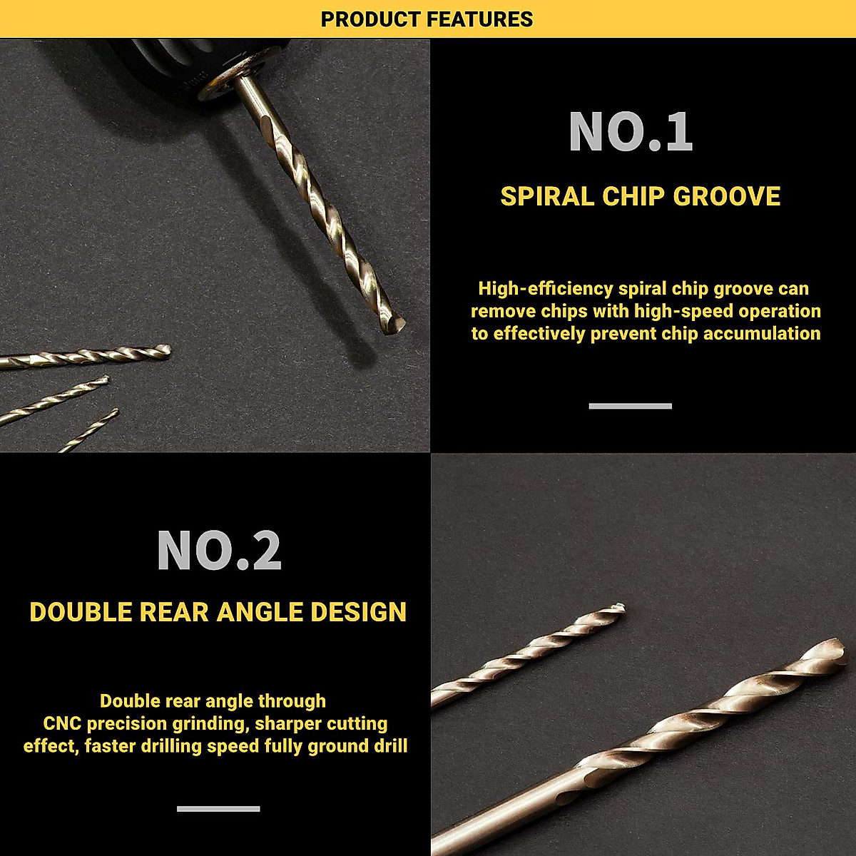 XLCMSY Cobalt Drill Bit Set, M35 HSS Metric Straight Shank Twist Drill Heat Resistant Metal Drill Bits for Hard Metal, Stainless Steel, Hardened Steel, Cast Iron and Wood, 1.5-6.5mm (13 Pcs)