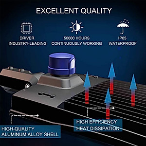 OSTEK 150W LED Parking Lot Lights with Dusk-to-Dawn Photocell, Outdoor Commercial Area Lighting Fixture 21000LM - Waterproof IP65 5000K LED Shoebox Light with Slip Fitter Mount 100-277V