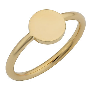 Kooljewelry 14k Yellow Gold High Polish Disc Ring (size 7)