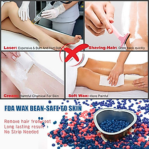 Waxing Kit for Women - Automatic Thermostatic Wax Warmer for Hair Removal Hard Wax Kit with 14.1oz Wax Beads, Beginner Wax Pot Wax Machine for Brazilian Waxing