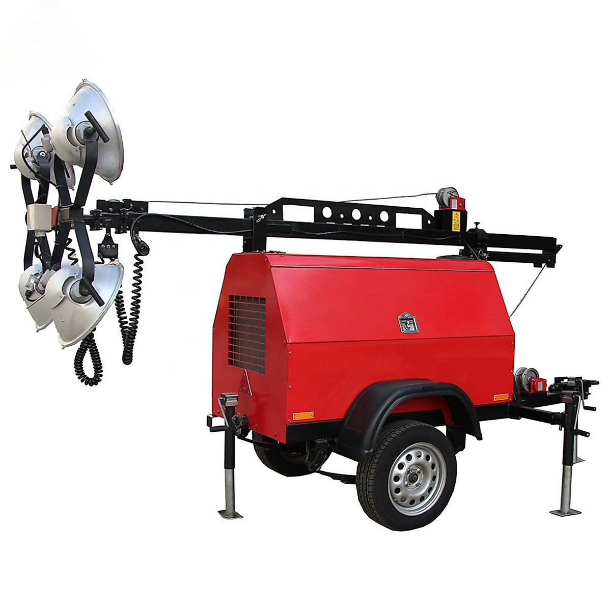 Silent Mobile Light Tower Diesel Engine with 360° Rotating High Mast