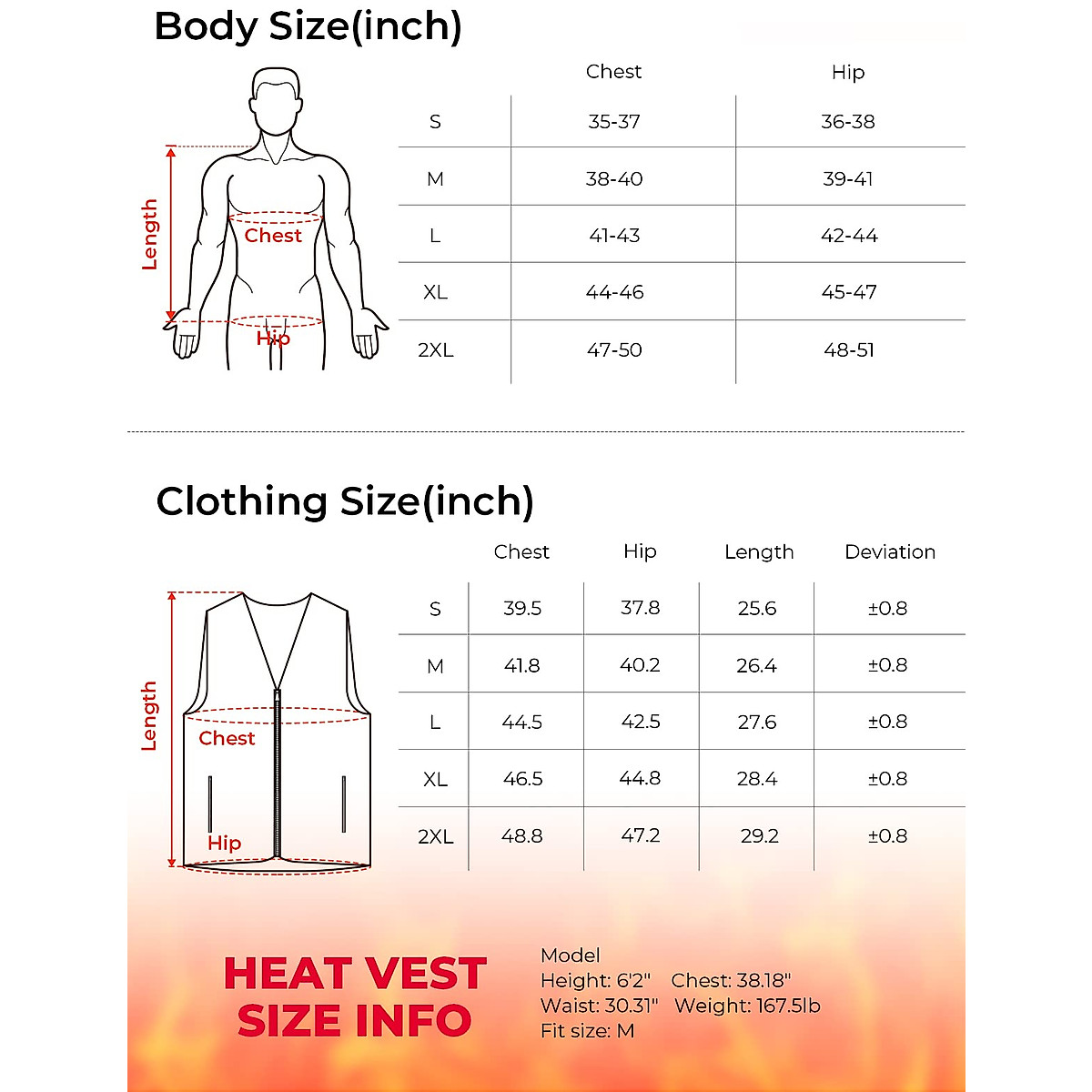 KEMIMOTO Heated Vest for Men, Warming Vest, Heated Hunting Vest, BATTERY NOT INCLUDED, Electric Heated Vest