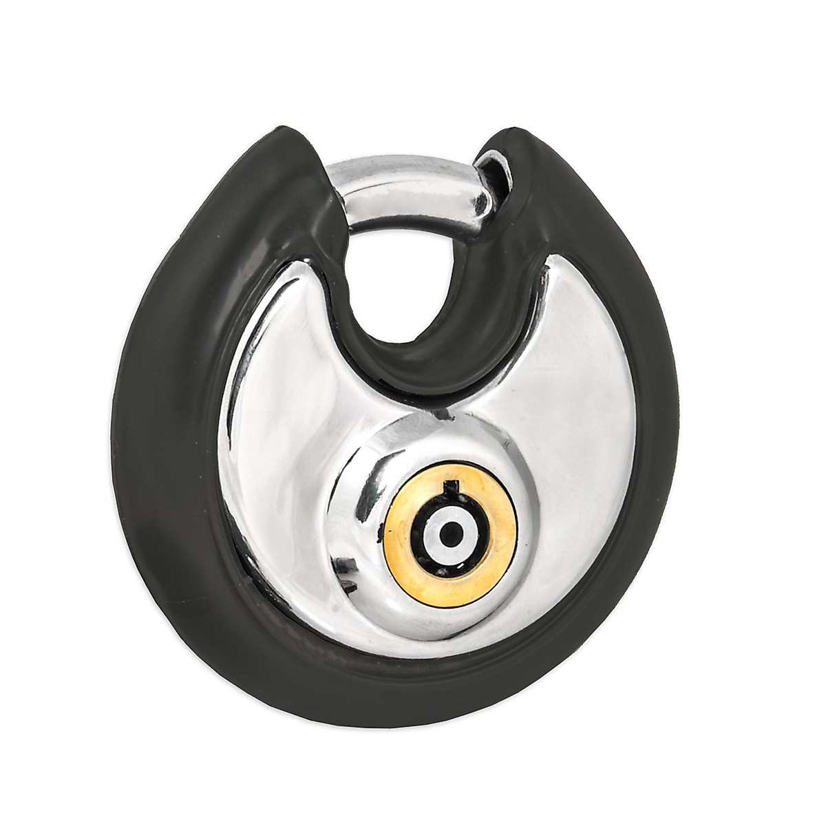 FJM Security SX-795 Hardened Steel Disc Padlock with Tubular Keyway & Rubber Bumper