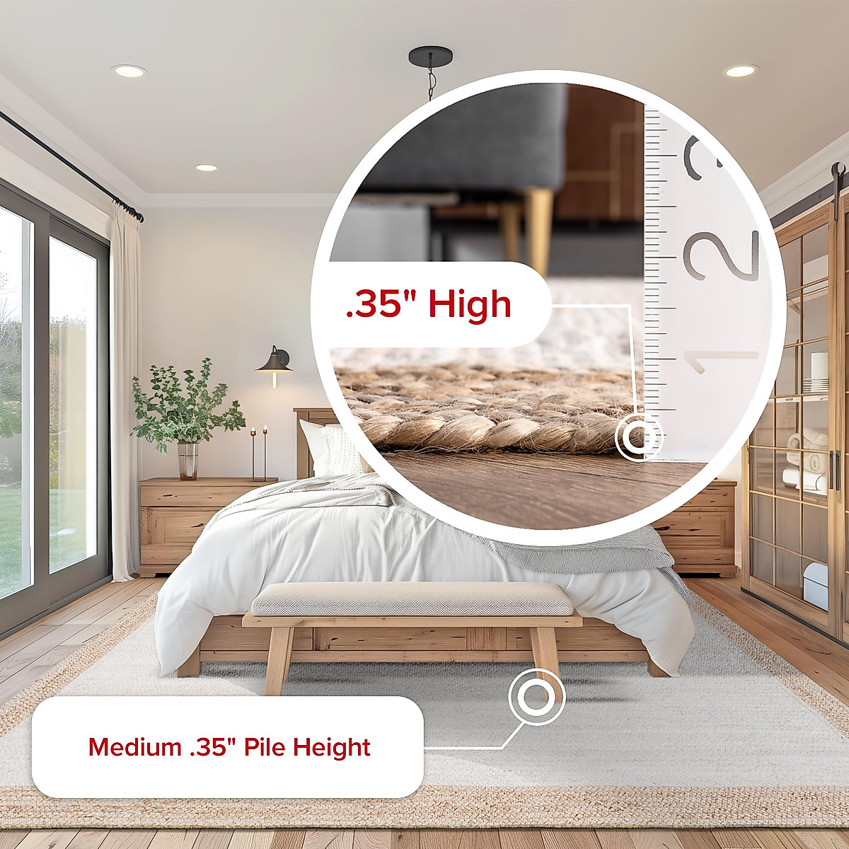 nuLOOM Eleonora Casual Jute Area Rug, 6x9, White