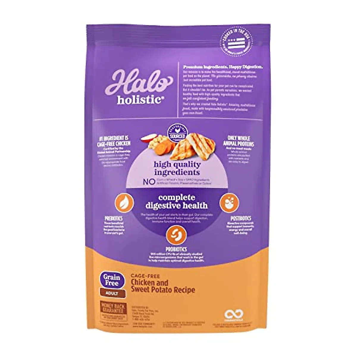 Halo Holistic Adult Dog Grain Free Cage-Free Chicken & Sweet Potato Recipe 3.5 lb Bag