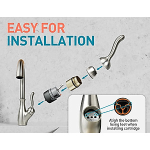 RP50587 Single Handle Compatible with Delta Repair Kit,Lavatory Kitchen Shower Faucet Valve Assembly,Works with DIAMOND Seal Technology Models Featuring a 36 mm Motion Cartridge