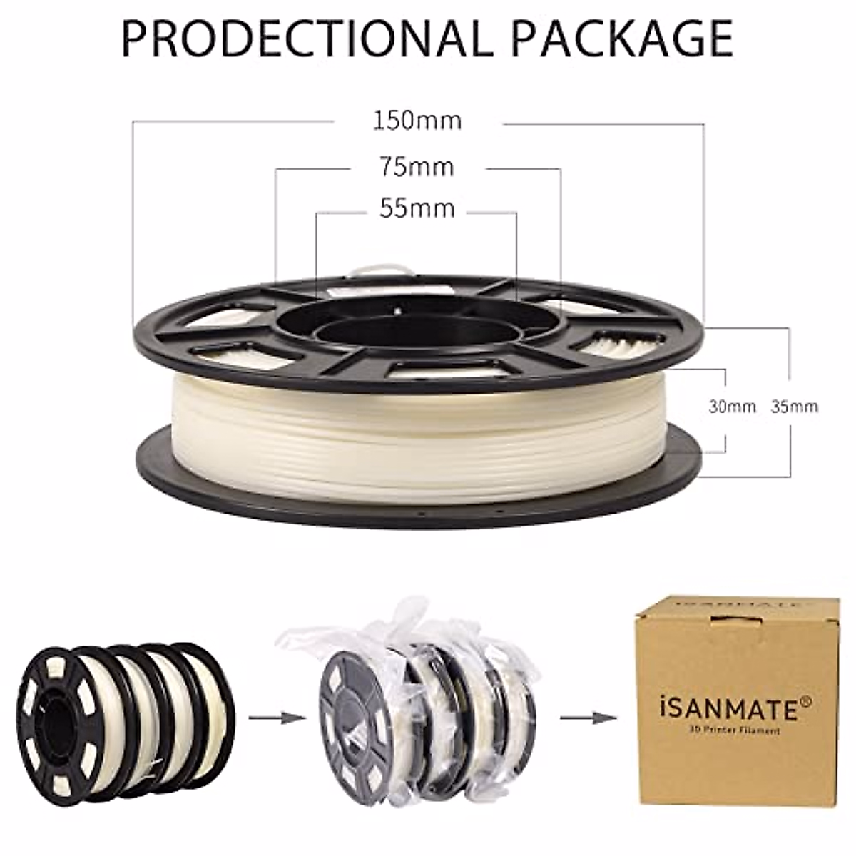 3D Printer Filament Bundle, Glow in The Dark Filament Multicolor, Green, Blue and Blue-Green, PLA Filament 1.75 mm, Dimensional Accuracy +/- 0.03 mm, 250g X 4 Pack