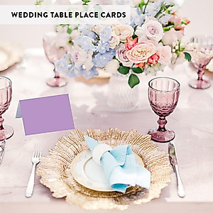 Andaz Press Table Tent Printable Place Cards, Lavender 20-Pack, Seat Placement Cards Blank Place Cards For Table Settings Name Cards for Bridal Wedding, School Graduation Food Cards Purple Place Cards
