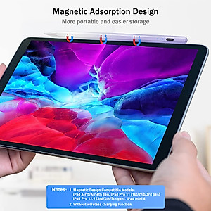 Cisteen Stylus Pen for iPad 2025-2018 with Faster Charge,Tilt Sensor Pencil Compatible with iPad 10/9/8/7/6,11th A16,Air 11/13 M2/M3,Pro 11/13 M4,Pro 12.9",Air 5/4/3,Mini 7/6/5