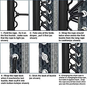 KINBOM 4pcs Gravity Chair Replacement Cords, Replacement Elastic Cord Nylon Stretchy Cord for Lounge Chair Bungee Elastic Lawn Chair