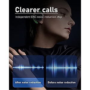 Mosonnytee Bluetooth Headphones Open Ear Headphones Wireless Earphones Workout Running Headphones with Microphones IPX5 Waterproof Headphones with Light earhooks for Running 13-Hours Usage