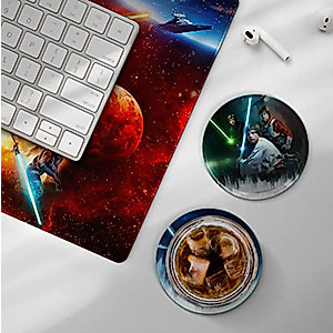 JUMANT Star Wars Coasters - Star Wars Merchandise - Star Wars Desk Accessories - Star Wars Office Supplies - Star Wars Home Decor - Star Wars Cup Holder - Star Wars Office Decor - Star Wars Desk Set