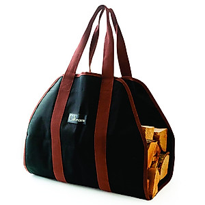Firewood Carrier Heavy Duty Firewood Holder Utility Tote Log Holder Premium Firewood Tote Fireplace Accessories Wood Basket for Fire Logs Canvas Firewood Carrier Log