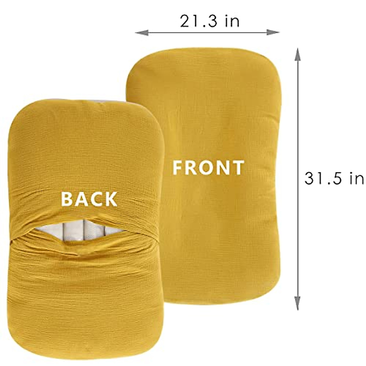 Muslin Baby Lounger Cover 4 Pcs, Soft Cotton Slipcover for Infant Padded Lounger Comfortable Lounger Pillow Case Newborn Floor Seat Cover for Babies Boys Girls (Pink & Gray & Blue & Ginger)