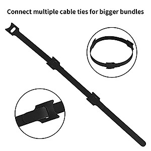 Vaincre 80PCS Cable Ties Reusable - 6 inches Wire Ties Adjustable Cord Ties Microfiber Cable Straps Cord Organizer Ties, Hook Loop Cable Management Ties for Organizing Home Office Cables