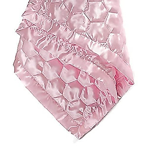 Heavens Cuddles Quilted Satin Baby Blanket 48"x36" (Pink)
