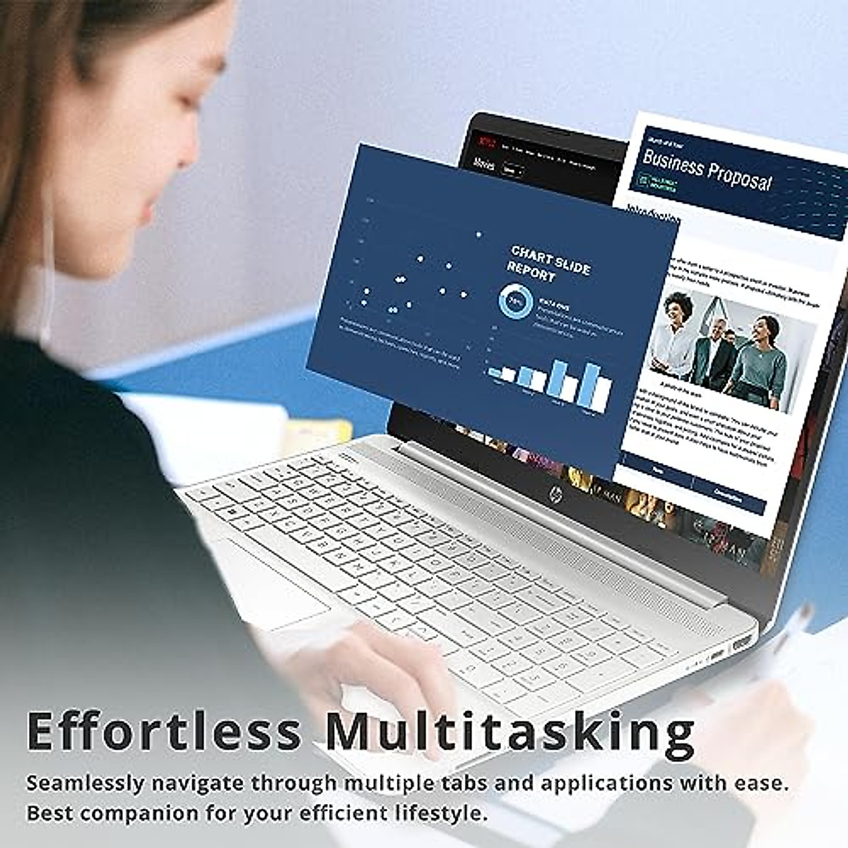 HP 15.6" FHD Business Laptop, AMD Ryzen 5-5625U Processor, AMD Radeon Graphics, 8GB RAM, 256GB PCIe SSD, HD Webcam, Bluetooth, Wi-fi, HDMI, Win 11, Silver, 32GB Hotface USB Card