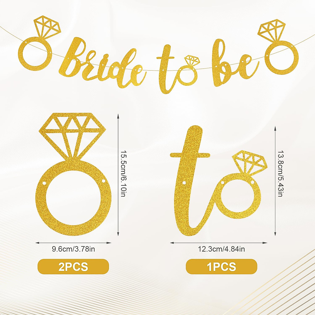 Bride to Be Banner, Glitter Gold Bridal Shower Banner Bride to be Decorations Bachelor Party Banner for Wedding Engagement Party Sign Decoration