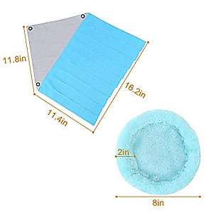 Filhome Guinea Pig Hideout and Sleeping Bed, Corner Fleece Forest Hamster Hideout Hammock Cage Accessories for Hamster Hedgehog Rats Chinchilla