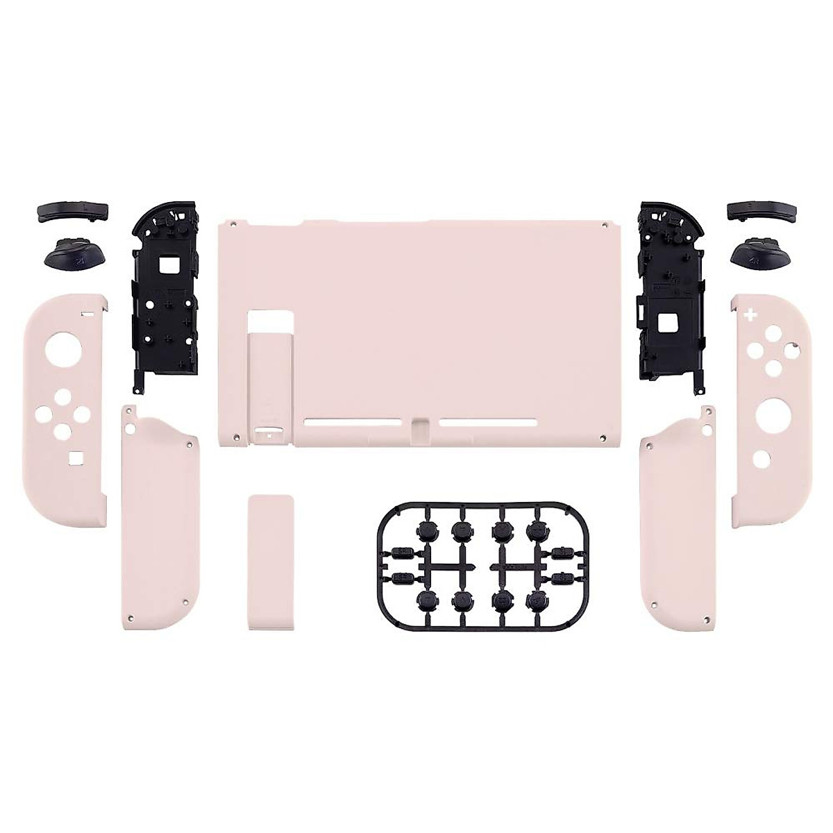 eXtremeRate DIY Replacement Shell Buttons for Nintendo Switch, Cherry Blossoms Pink Back Plate for Switch Console, Custom Housing with Full Set Buttons for Joycon Controller [Only Shell, NO Console]
