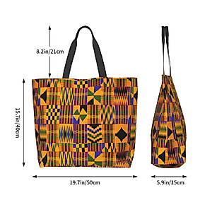 Gelxicu African Ethnic Shoulder Tote Bags Tribe Casual Bag African Shoulder Handbags Shopping Handbag Grocery Bags