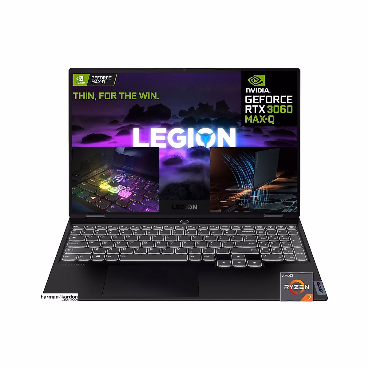 Lenovo New Legion Slim 7 15.6" Gaming Laptop - AMD Ryzen 7 5800H - NVIDIA GeForce RTX 3060 Max-Q - 16GB Memory, 1TB PCIe SSD - Ultra Light 1.9KG - 0.74" Thin - Long Battery Life - Aluminum Chassis