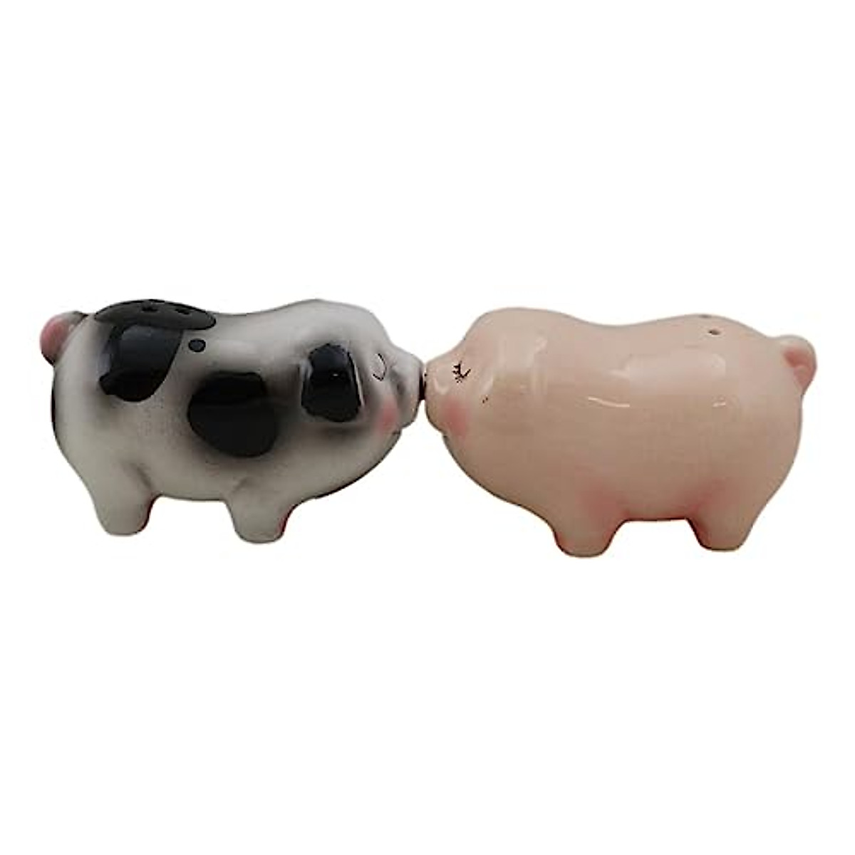Ebros Gift Ceramic Star Crossed Lovers Chubby Country Farm Bacon Porky Pig Couple Kissing Salt And Pepper Shakers Set Valentines Pigs Piglets Figurines Party Kitchen Tabletop Collectible Accents
