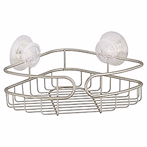 InterDesign Neo Suction Corner Basket with PowerLock Ultra Pearl Satin (BEST)