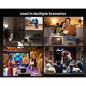 ETOE 4K Android TV 10.0 Projector, 1080P FHD Smart Projector with Auto Focus, Auto Keystone, 600 ANSI Lumens, Dual 10W Speakers, Netflix-Certified, 5.1G WiFi Bluetooth, Movie Projector with Bag-White