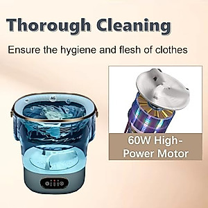 HusonoLife Portable Washing Machine 15L Small Washer and Dryer Mini Washing Machine for Underwear Baby Clothes Socks Foldable Washer lavadora portatil for Apartment Dorm Camping RV Travel (Black)