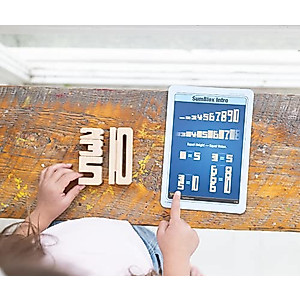 SumBlox Mini (Starter Set) - 38 Mini Math Building Blocks, STEM Solid Wood Educational Numbers. Includes Wooden Box, and 36 All-New Activity Cards.