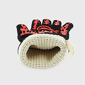Extreme Heat Resistant Gloves - BBQ Gloves, Hot Oven Mitts, Charcoal Grill, Smoking, Barbecue Gloves for Grilling Meat Gloves, Insulated, Silicone Non-Slip Grips, U.S. Safety Tested - BBQ Dragon
