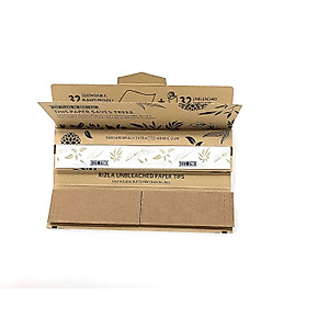 5 X RIZLA Natura Combi Pack - (32 King Size Super Slim Leaves + Unbleached Paper Tips)