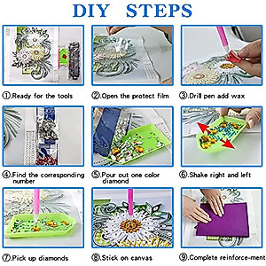 LIULIMI Partial Drill Diamond Painting, Small 5D Diamond Painting Kits Special Shape for Adults & Kids Diamond Flowers Picture, Christams Home Wall Decor 30 X 40 CM/12 X 16in (Flower I)