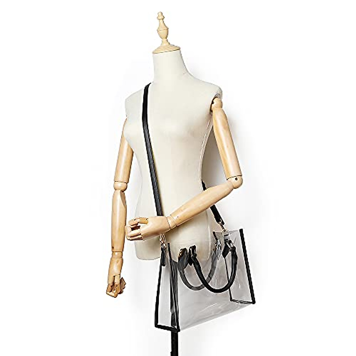 Tiwougel Women Clear Crossbody Purses and Handbags synthetic Leather Top Handle Satchel Shoulder Tote Bags Medium