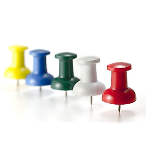 Officemate Giant Push Pins, 1.5" Assorted Colors, 2 Tubs of 12 (92905)