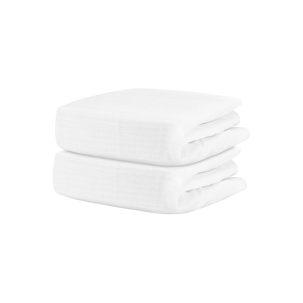 Newton Baby Mini Crib Fitted Sheets (2-Pack) | Organic Muslin Cotton, 100% Breathable & Soft Baby Sheets, Machine Washable Baby Mattress Sheets, Fits Any Mini Sized Crib 24" x 38", White